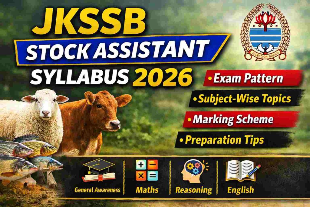 JKSSB Stock Assistant Syllabus 2026 – Complete Exam Pattern & Subject ...