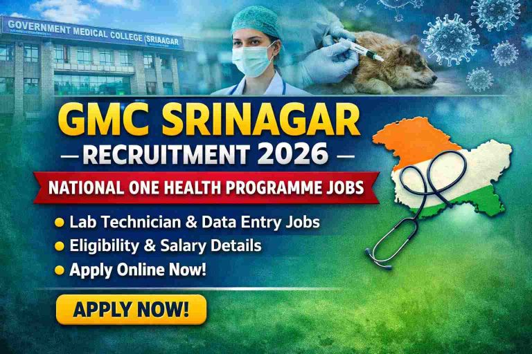 GMC Srinagar Recruitment 2026 | National One Health Programme Contract ...